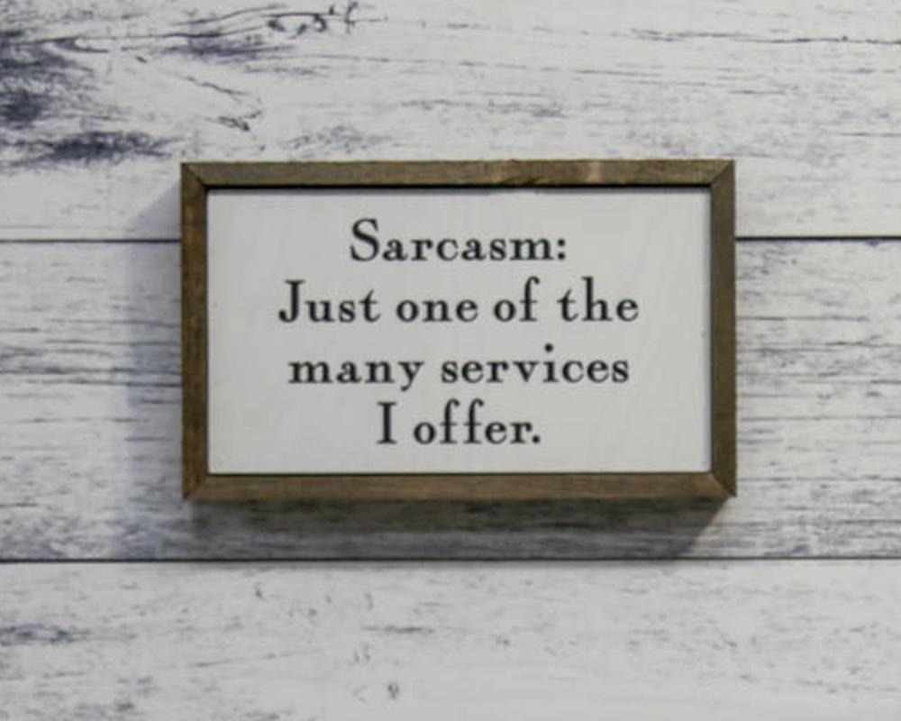 "Sarcasm" 10x6 Wall Art Sign